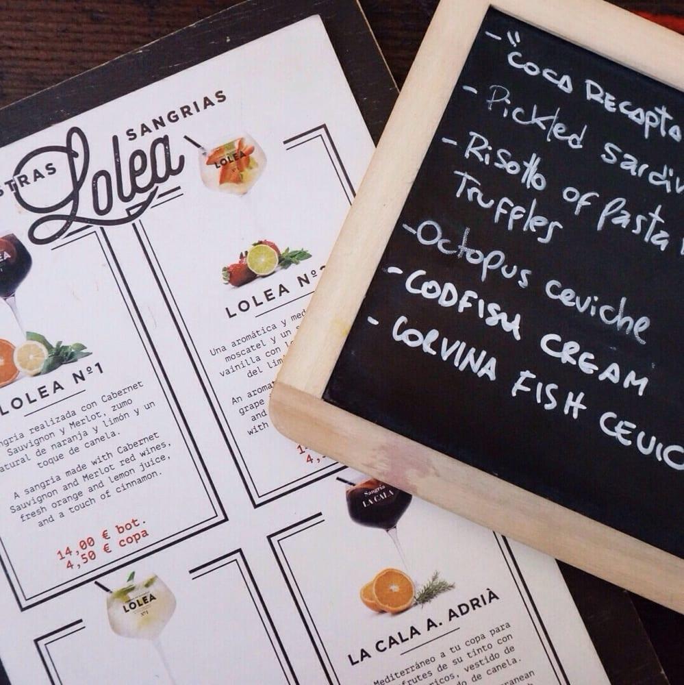 Menu at Casa Lolea Barcelona, Barcelona, C/ de Sant Pere Més Alt