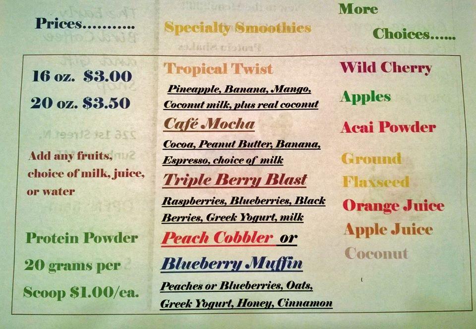 Menu at Early Bird Coffee and Gift Shop cafe, Sunburst