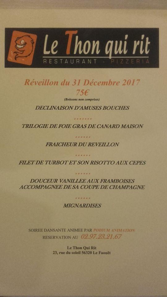 Menu au Le Thon Qui Rit restaurant, Le Faouët, 23 Rue Du Soleil