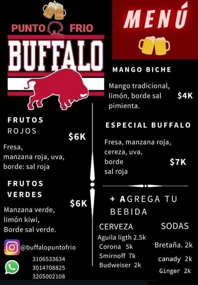 Menu at Buffalo Beer & Micheladas pub & bar, Corozal