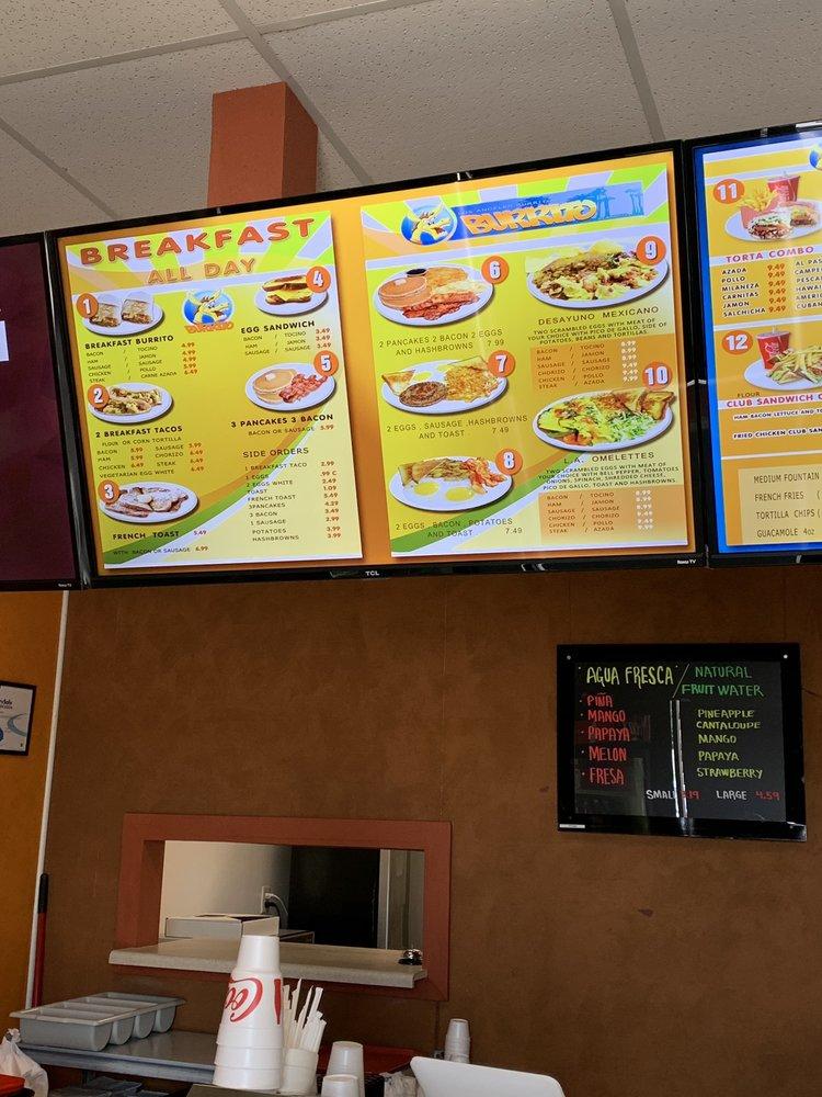 Menu at Los Angeles Burrito Alabaster restaurant, Alabaster