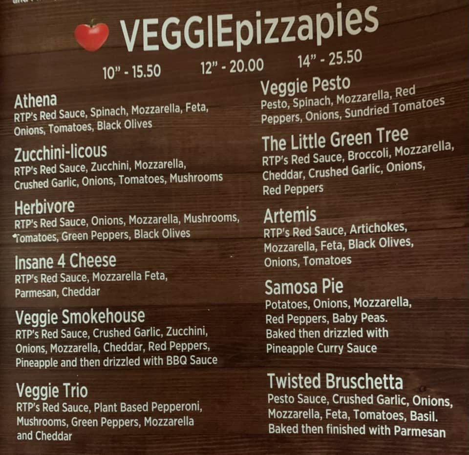 Menu at Red Tomato Pies Ltd pizzeria, Williams Lake