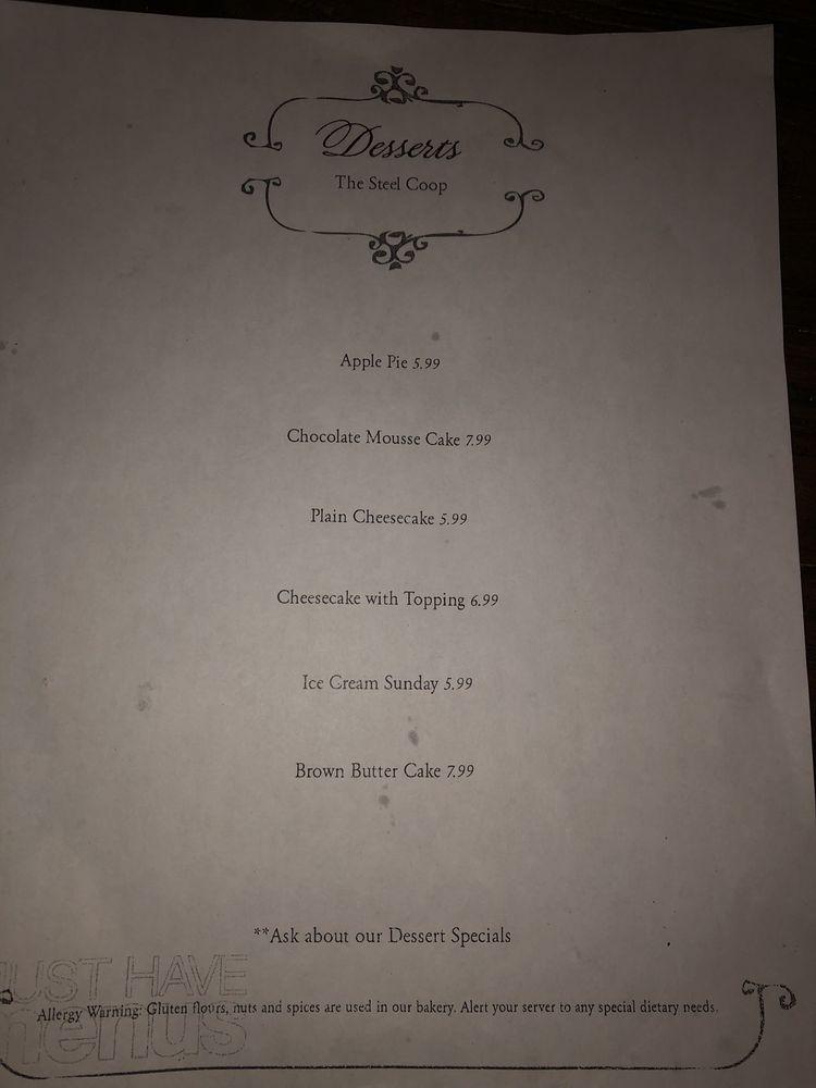 Menu at The Steel Coop pub & bar, Livingston