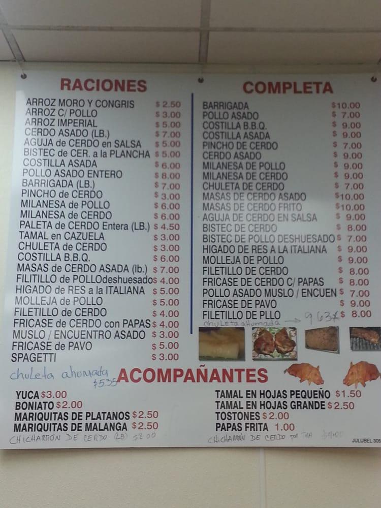 Menu at El Palacio de los Jugos pub & bar, Kendall West