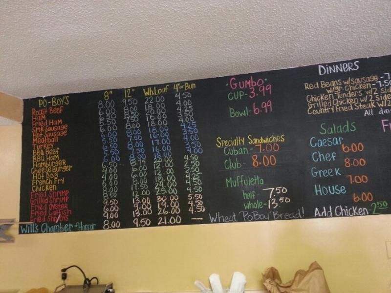 Menu at Koz's Harahan restaurant, Harahan, Wilson St