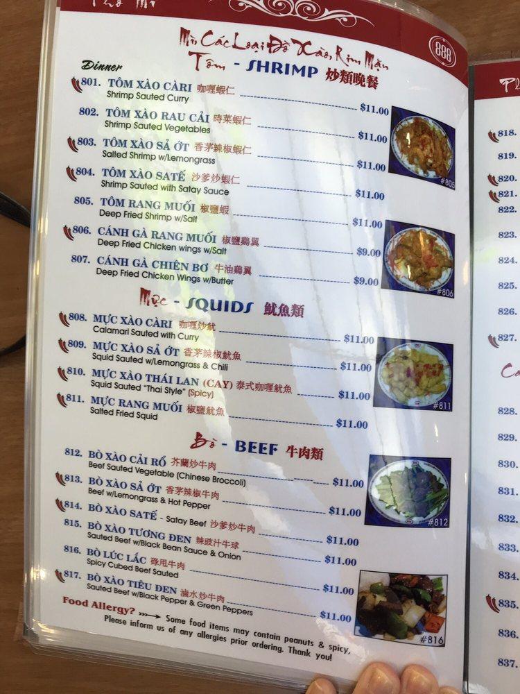 Menu at Pho Mi 888 Restaurant, London