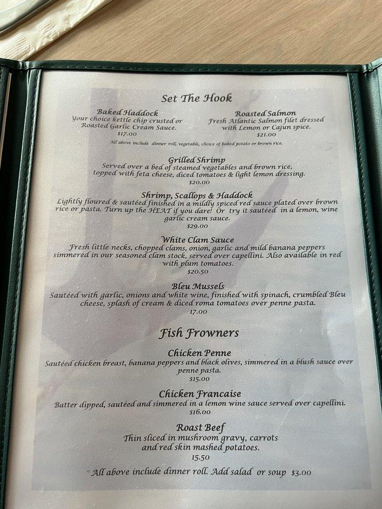 Menu at Chowder House restaurant, New York Mills