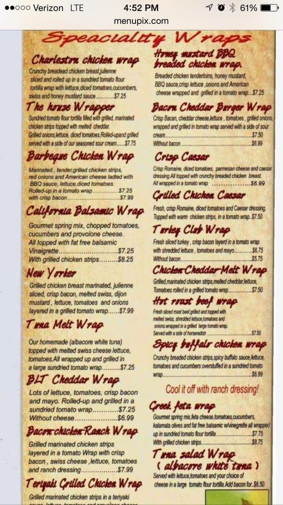 Menu at Parkside Grille restaurant, Chagrin Falls