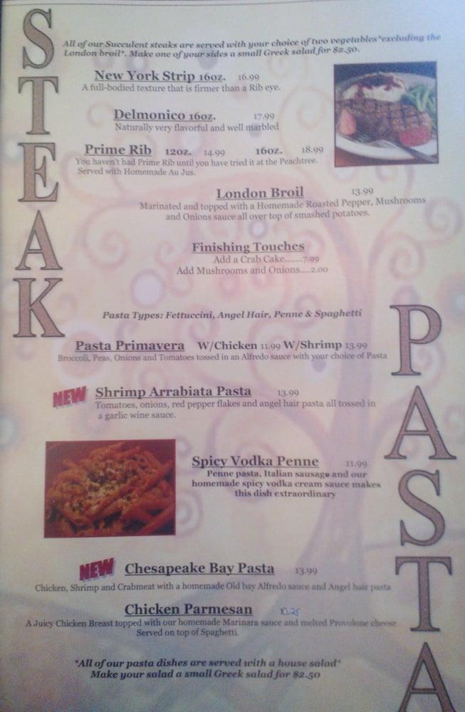 Menu at Peachtree Restaurant and Lounge, Harrisburg