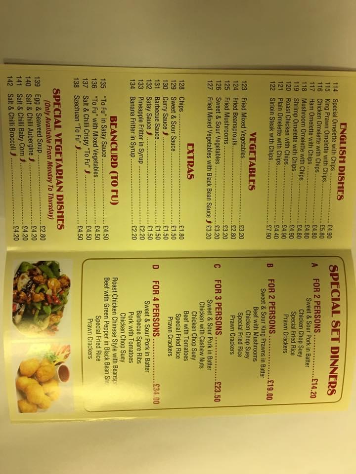 Menu at New Loon Sing fast food, Slough