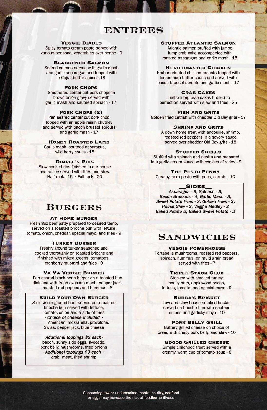Menu at Dimple's Restaurant & Lounge, Randallstown