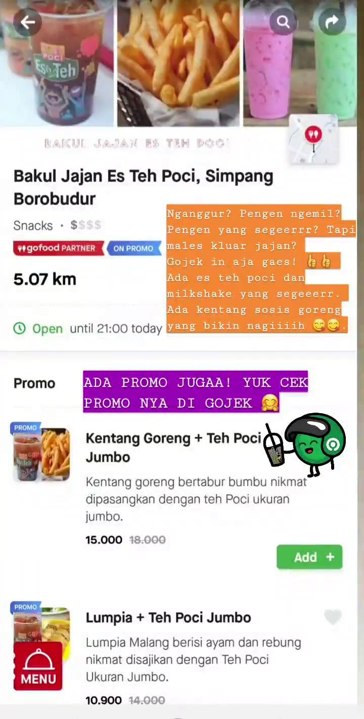 Menu at Es Teh Poci pub & bar, Malang, 3J6P+CQM