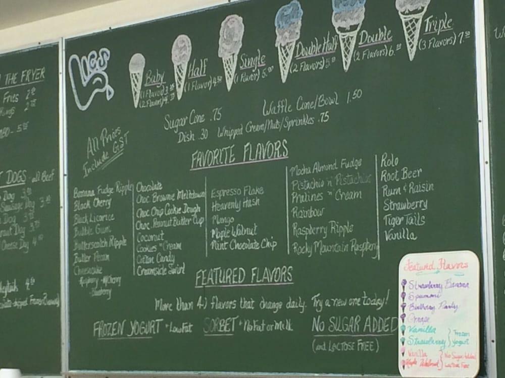 Menu at LICS - Leavitt's Ice Cream Shop fast food, Calgary