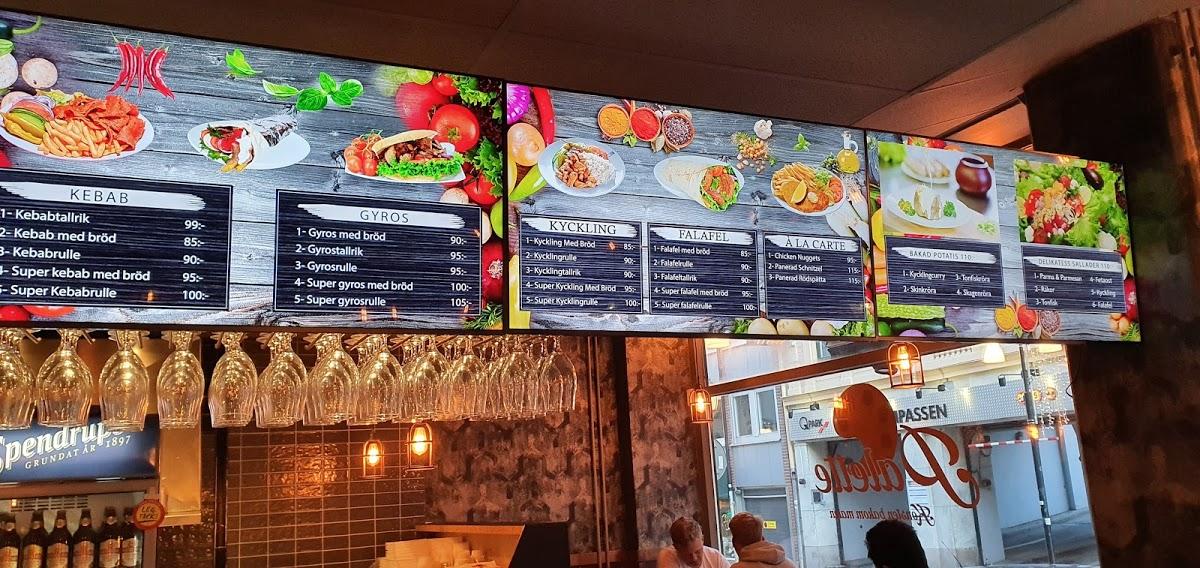 Menu at Palette restaurant, Örebro