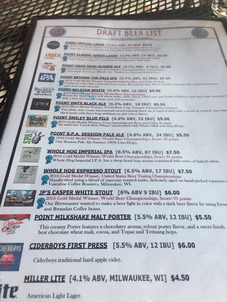 Menu at Point Burger Bar Pewaukee, Waukesha