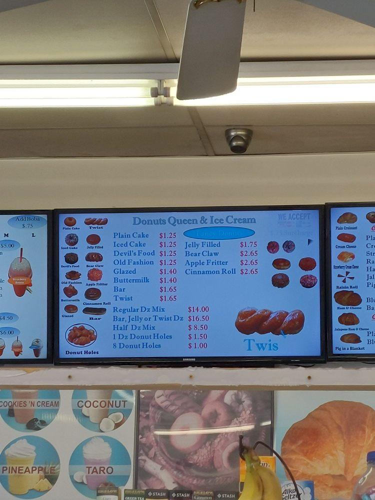 Menu at Donuts Queen, Long Beach