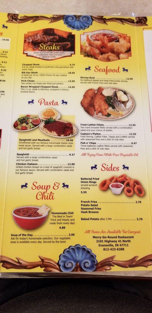 Menu at Merry Go Round Restaurant, Evansville