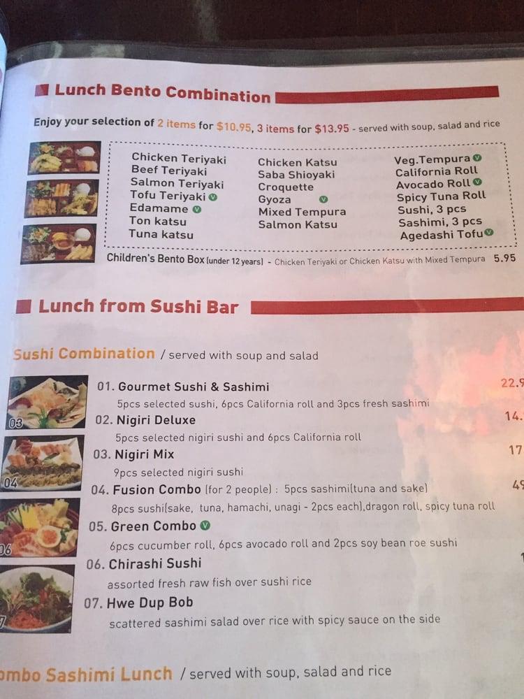 Menu at Ozora Sushi Restaurant, Concord
