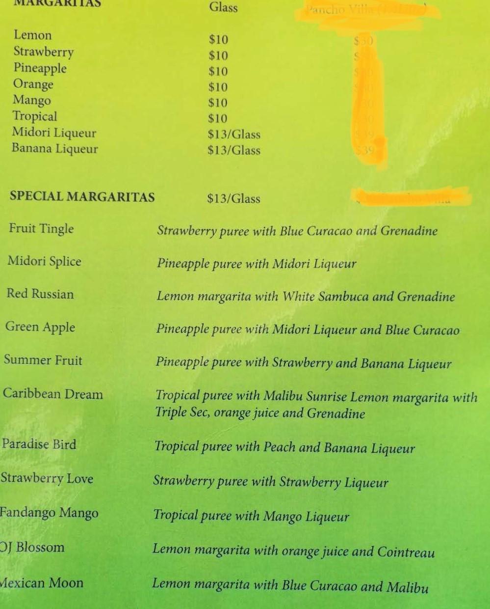 Menu at Amigo Mexican Restaurant, Traralgon