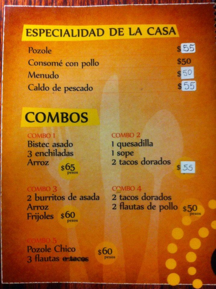 Menu at La Posada restaurant, Tijuana, P.º Ensenada 1555