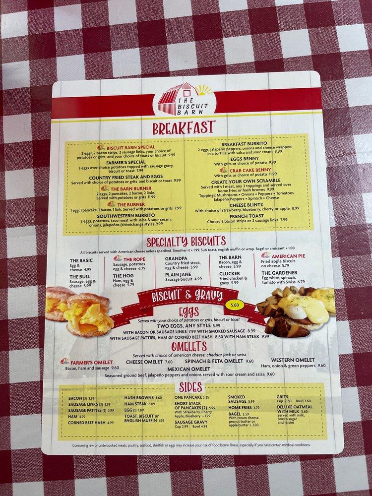 Menu at The Biscuit Barn, Crystal River
