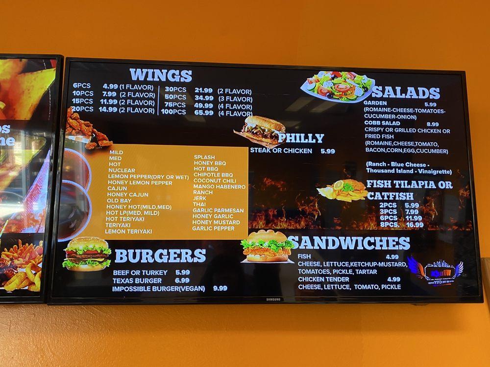 Menu at Wingz In The City restaurant, Atlanta