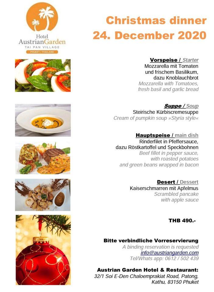 Menu at Austrian Garden Hotel & Restaurant Patong, Pa Tong, ﻿32/1 Soi E ...
