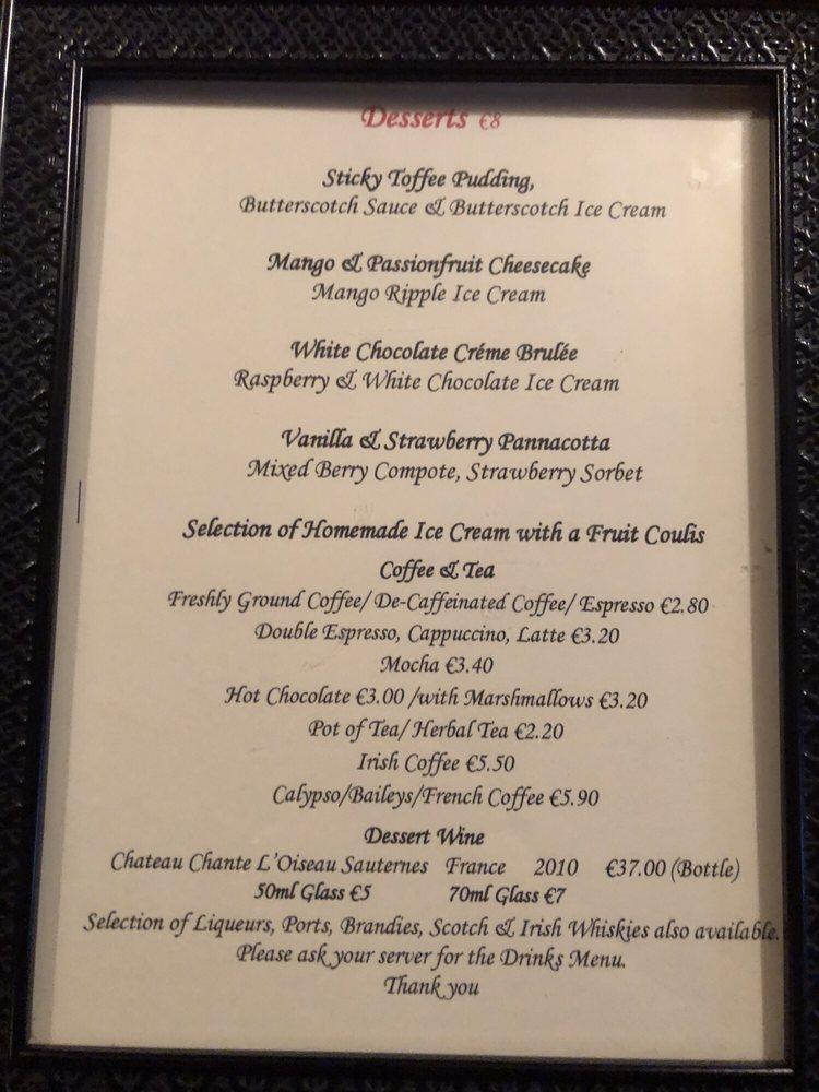 Menu at Doyle's Seafood Restaurant, Dingle