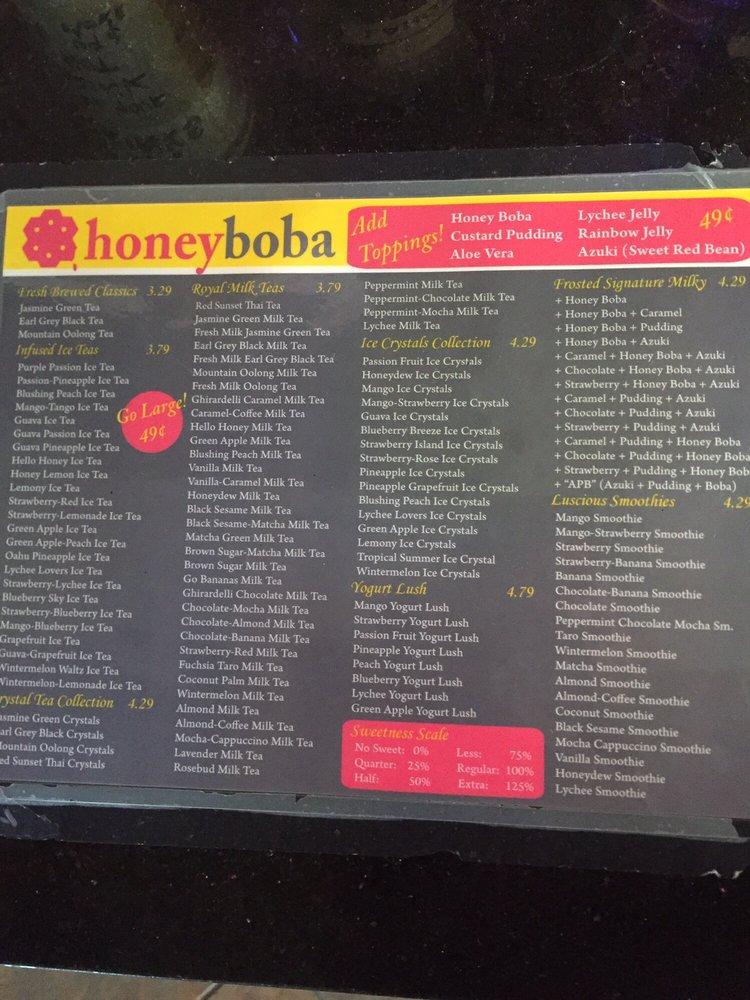 Menu at Honey Boba pub & bar, Rosemead, Walnut Grove Ave Ste 500