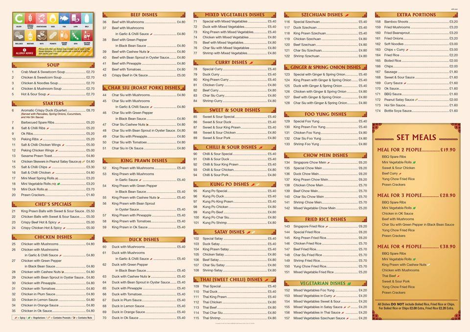Menu at Little Fortune Chinese Takeaway fast food, Bentham