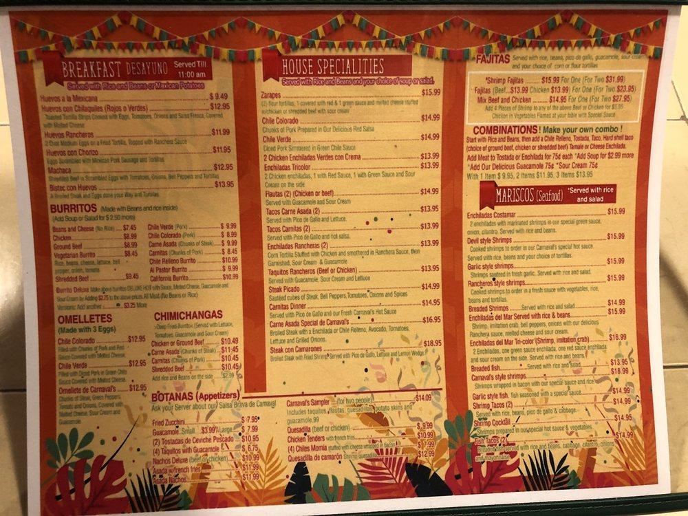Carta de Carnaval Restaurant, Crestline