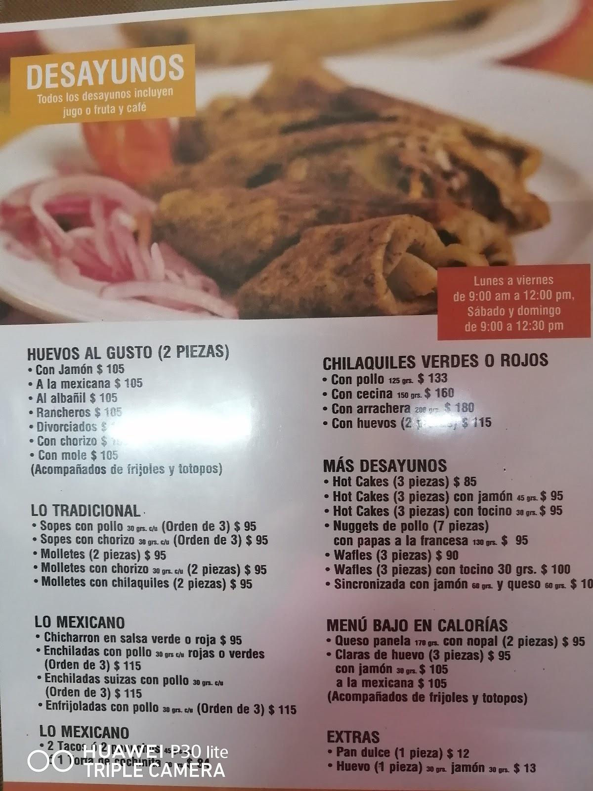 Carta de Cochinita Pibil El Chel Cafetales, Ciudad de México