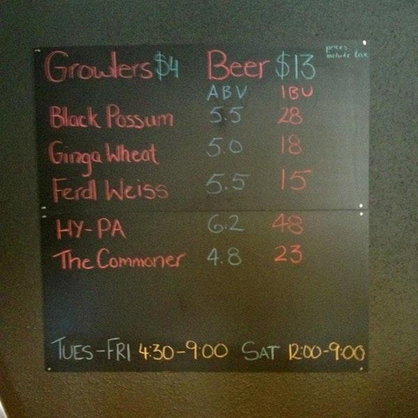 Menu at Roundabout Brewery restaurant, Pittsburgh