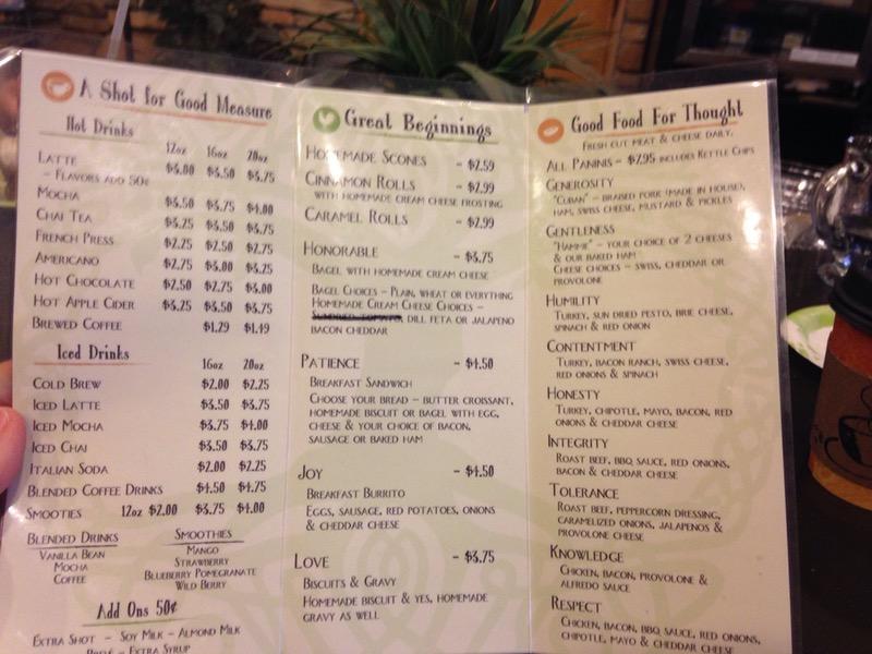Menu at Soul Food Bistro cafe, Spearfish