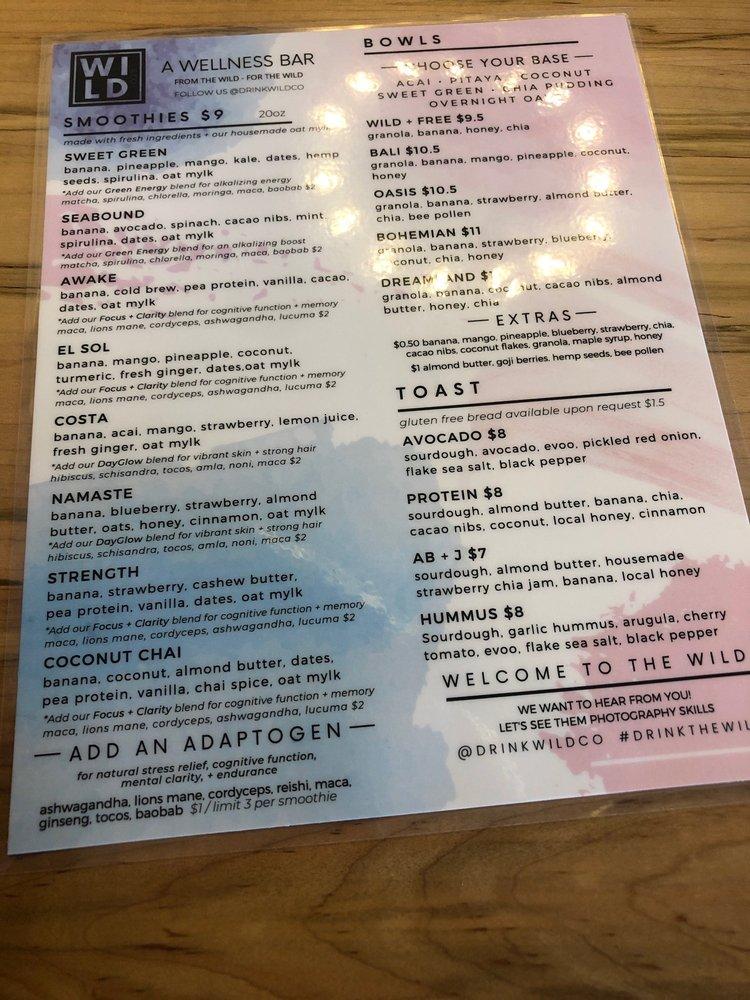 Menu at Wild & Co. pub & bar, Collingswood