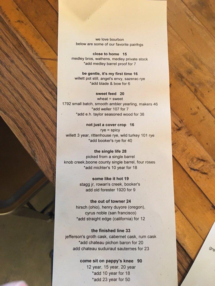 Menu at the freight house pub & bar, Paducah