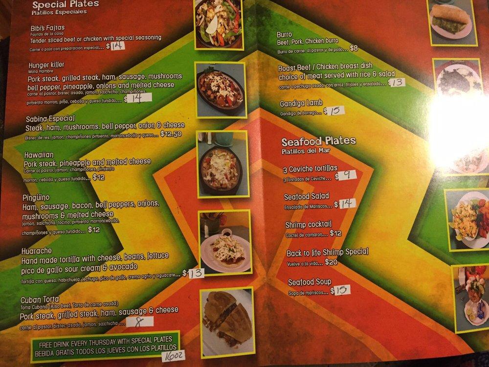 Menu at Bibi's Restaurant, Milford