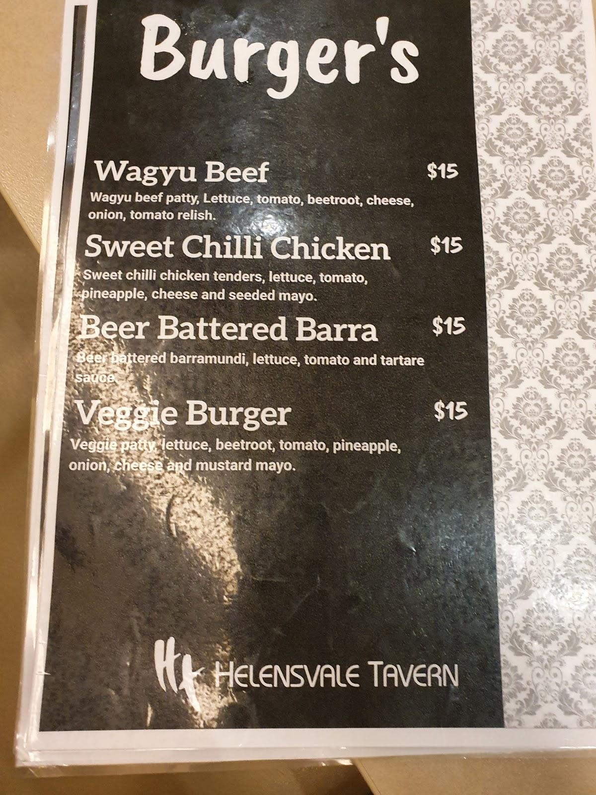 Menu at Helensvale Tavern pub & bar, Helensvale