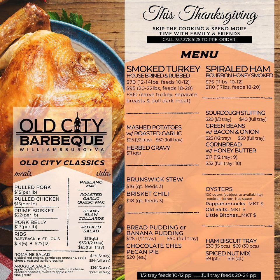 Carta de Old City Barbeque, Williamsburg