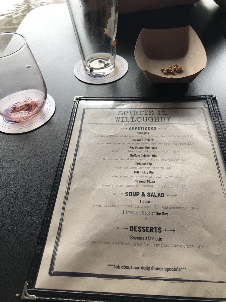 Menu at Spirits in WIlloughby pub & bar, Willoughby