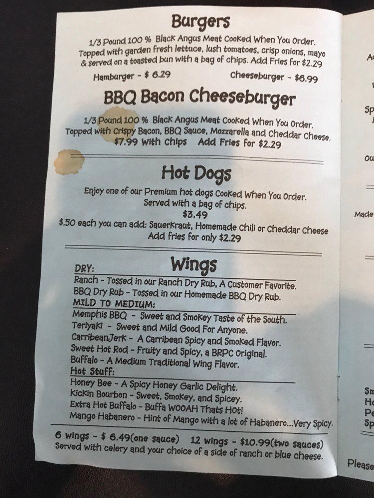 Menu at Blue Ridge Pizza Company pizzeria, Etowah