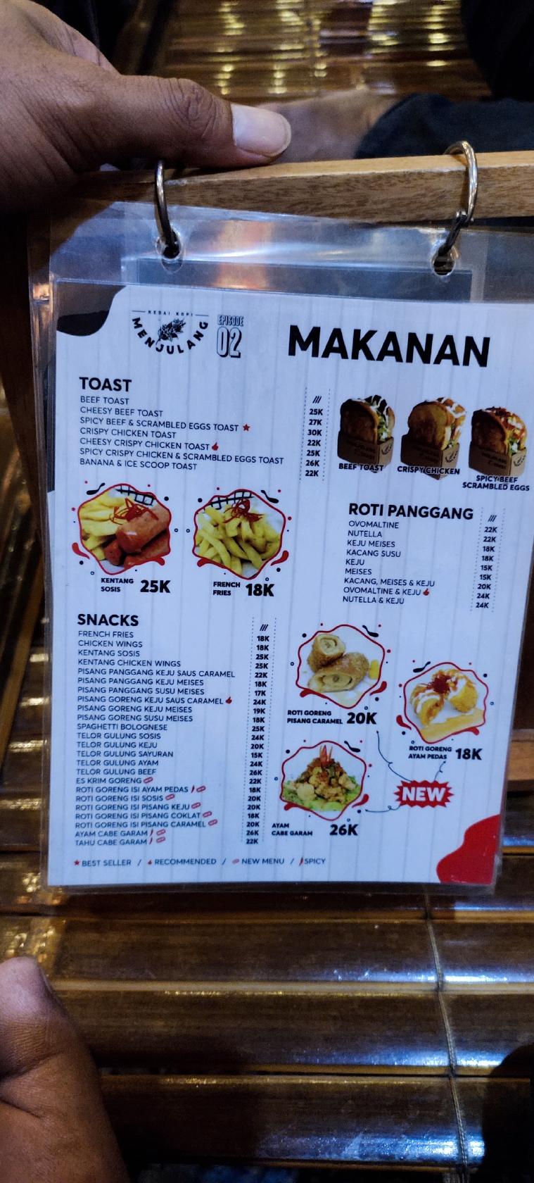 Menu at Menjulang Kedai Kopi Eps. 2 cafe, Tangerang