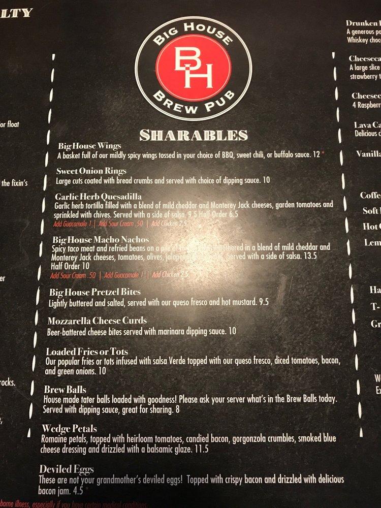 Menu at BIG HOUSE BREW PUB, Walla Walla