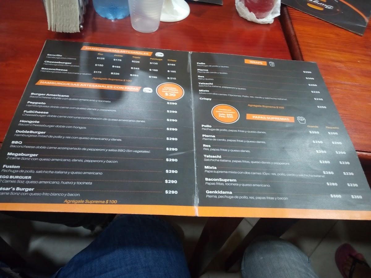 Menu at César Burger ( LOS PRADO ) restaurant, Santo Domingo