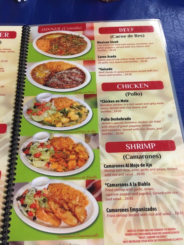 Menu at Jasmin Restaurant, Eudora