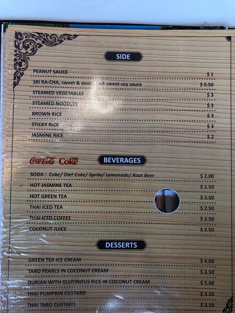 Menu at Pimmy's Authentic Thai Cuisine restaurant, Kenosha