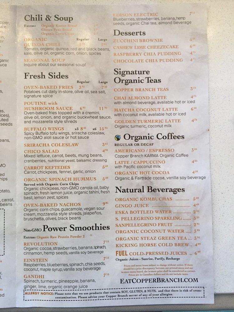 Menu at Copper Branch pub & bar, Mississauga, 6055 Mavis Rd