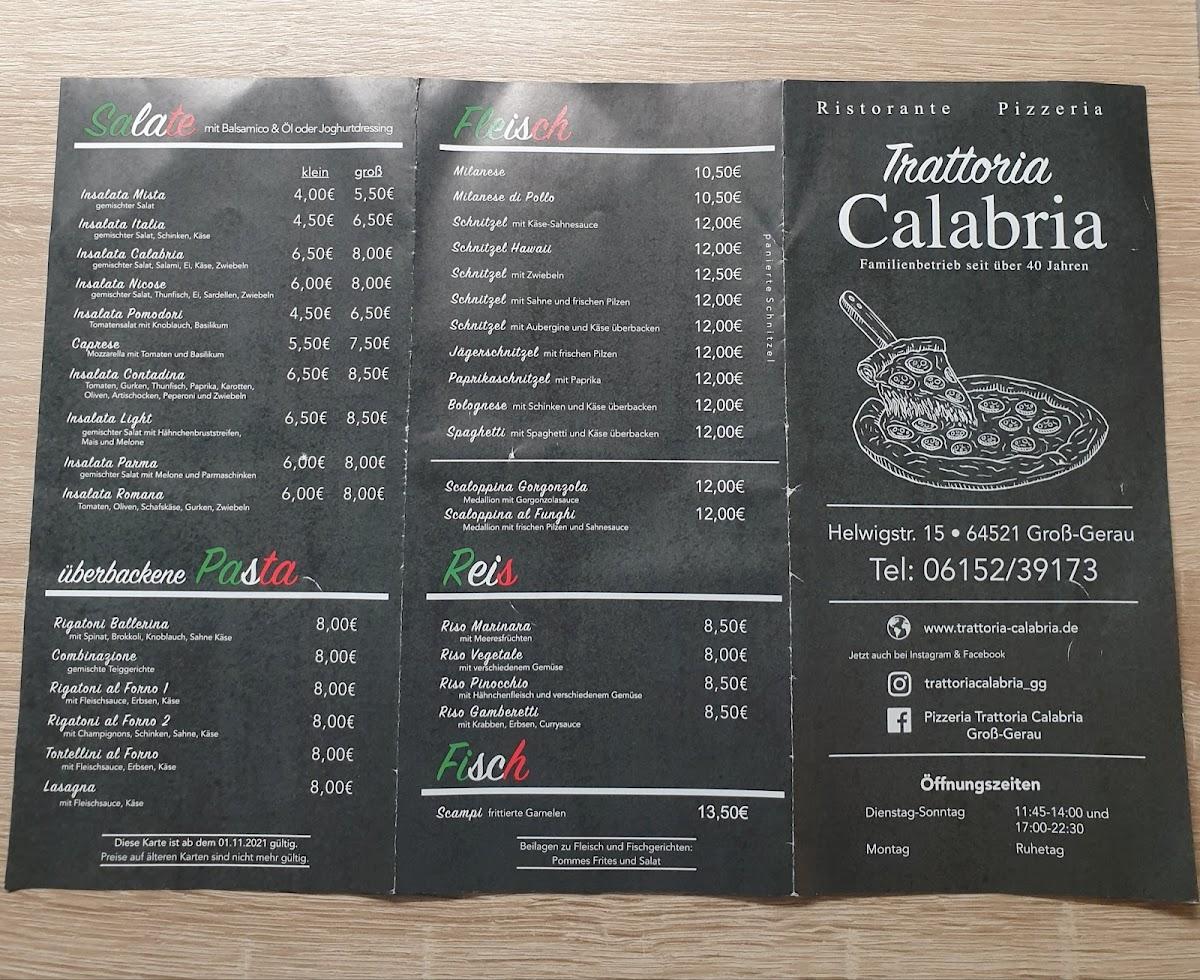 Speisekarte von Trattoria Calabria restaurant, Groß-Gerau