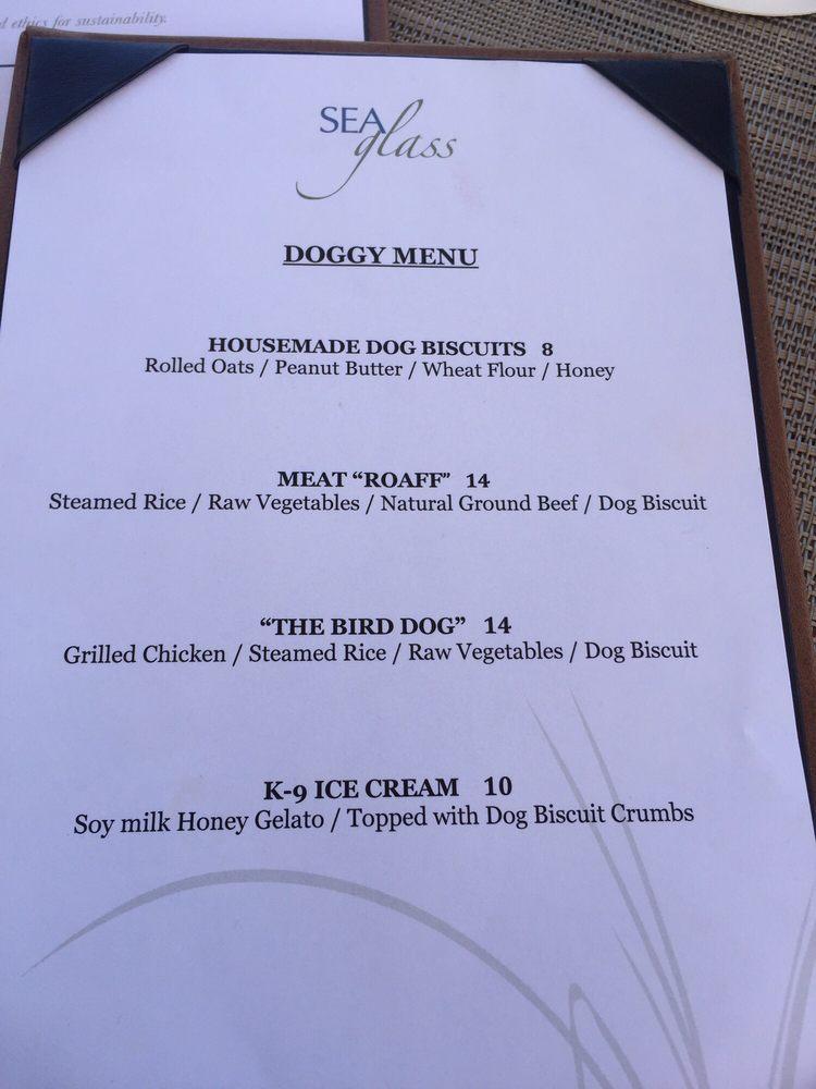 Menu at Sea Glass restaurant, Cape Elizabeth