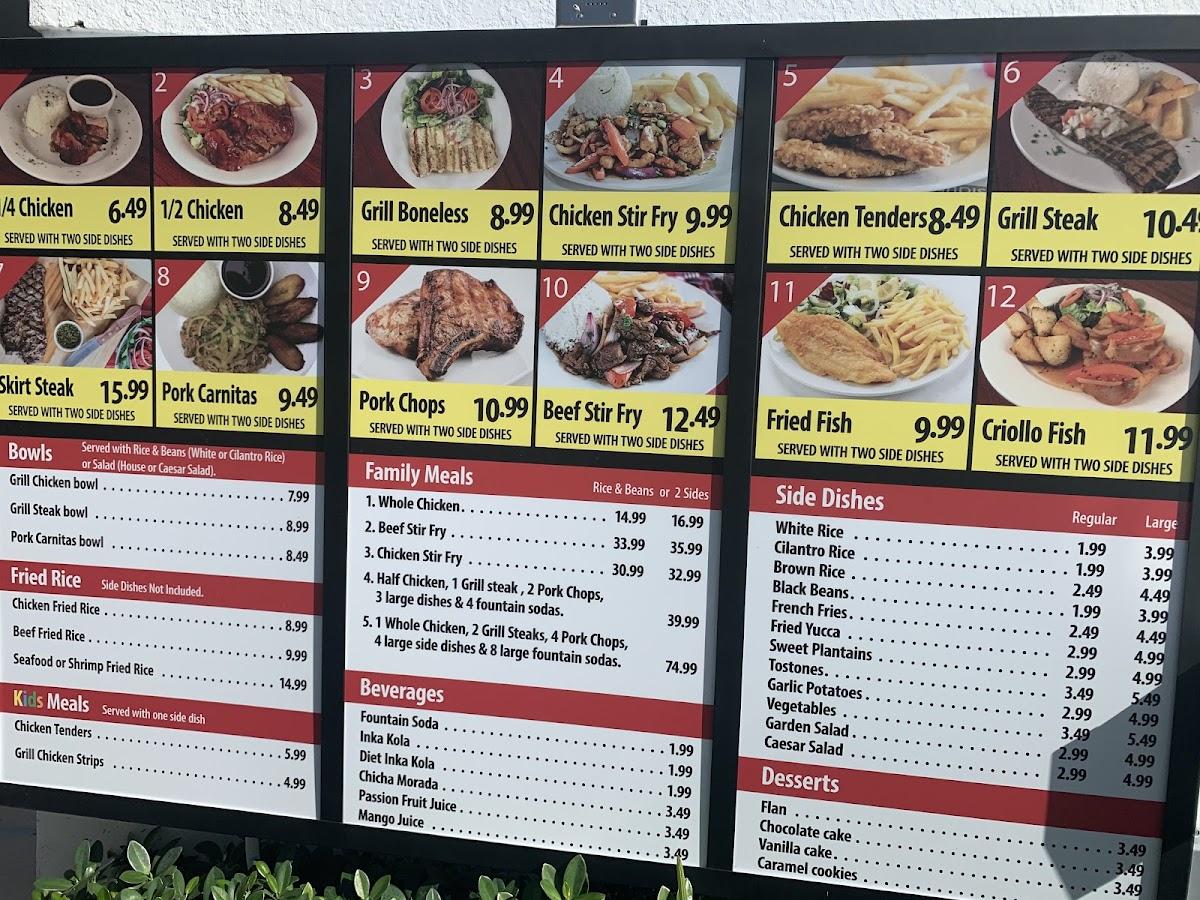 Carta del restaurante La Brasa Grill 123rd Biscayne, North Miami